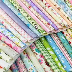 flic-flac Quilting Fabric Squares 100% Cotton Precut Quilt Sewing Floral Fabrics for Craft DIY (12 x 12 inches, 60pcs)