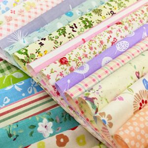 flic-flac Quilting Fabric Squares 100% Cotton Precut Quilt Sewing Floral Fabrics for Craft DIY (12 x 12 inches, 60pcs)