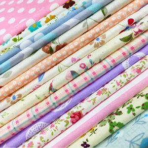 flic-flac Quilting Fabric Squares 100% Cotton Precut Quilt Sewing Floral Fabrics for Craft DIY (12 x 12 inches, 60pcs)