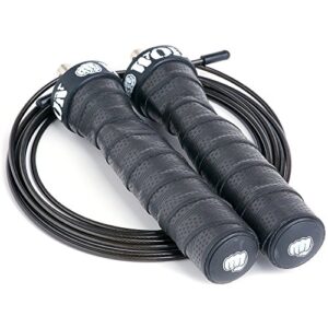 WOD Nation Attack Speed Jump Rope : Adjustable Jumping Ropes : Unique Two Cable Skipping Workout System : One Thick and One Light 11 Foot Cable : Perfect for Double Unders forHiit : Fits Men and Women