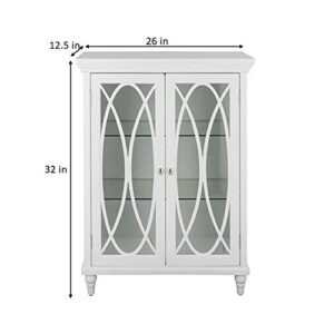 Elegant Home Fashions 32" H Florence Double Door Floor Cabinet with 2 Adjustable Tempered Glass Shelves