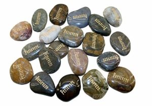 oen wholesale inspirational word river stones etched bulk lot 40pcs big stones persevere