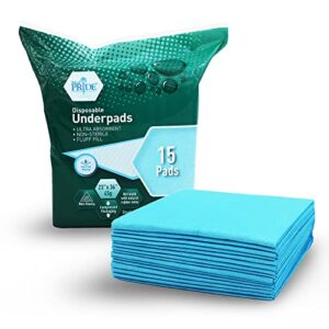 Medpride Disposable Underpads 23'' X 36'' (50-Count) Incontinence Pads, Chux, Bed Covers, Puppy Training | Thick, Super Absorbent Protection for Kids, Adults, Elderly | Liquid, Urine, Accidents