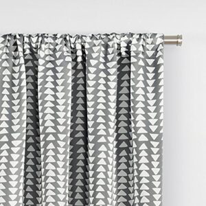 ECLIPSE Naya Mid Century Modern Blackout Thermal Rod Pocket Window Curtain for Bedroom (1 Panel), 37 in x 63 in, Grey