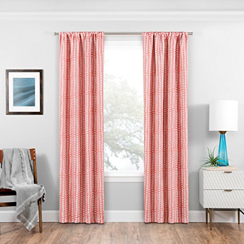 ECLIPSE Room Darkening Naya-Rod Pocket Curtains for Bedroom, Single Panel, 37" x 84", Coral