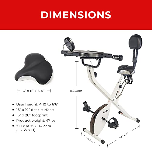 FitDesk Desk Bike 3.0 - Folding Exercise Bike for Work from Home Fitness, Stationary Bike and Desk Exercise Equipment with Built-in Tablet Holder, Desk Workout Equipment, Extension Kit Not Included