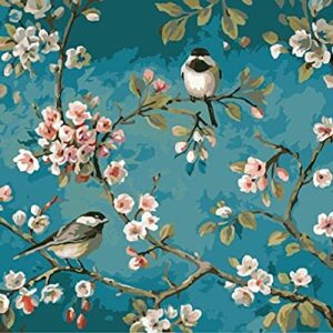 YXQSED [Framless] DIY Oil Painting Paint by Number Kit for Adult Kids-Linen Material-Like Birds in The Branches 16x20 Inch