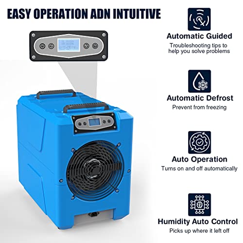 Mounto 150pints Commercial LGR Dehumidifier - Compact Design,Panasonic Compressor, Built-in Pump,ETL Certificated