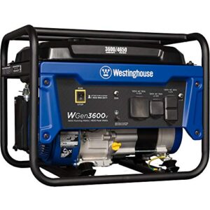 westinghouse outdoor power equipment 4650 peak watt portable generator, rv ready 30a outlet, gas powered, carb compliant, blue