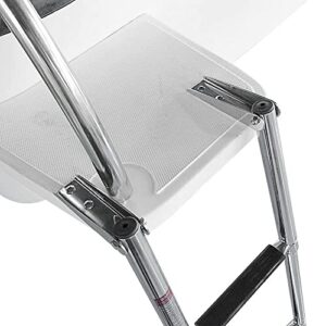 Marinebaby Heavy Duty Boat Telescopic 4 Step Ladder,Stainless Steel Swim Platform Telescoping Ladder,Extendable Step for Boat Yacht