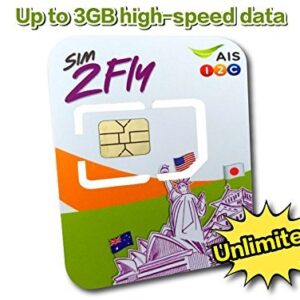 AIS Sim2Fly: Asia Data Roaming for 20 Countries Preloaded Data SIM Card 4GB / 8 Days Japan, Korea, Singapore, Malaysia, Hong Kong, Laos, India, Taiwan, Philippines, Cambodia, China, Nepal, Australia