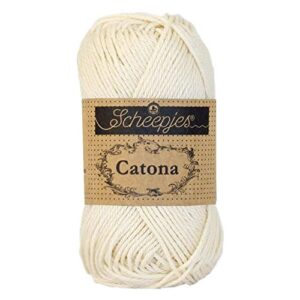 catona scheepjes 50gm mercerized cotton yarn (130 old lace)