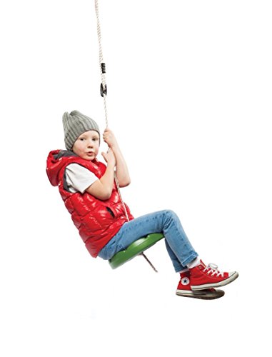 Disk Seat Swing Daisy Disc Monkey Swing Rope Tree Swing by Summersdream (Green)