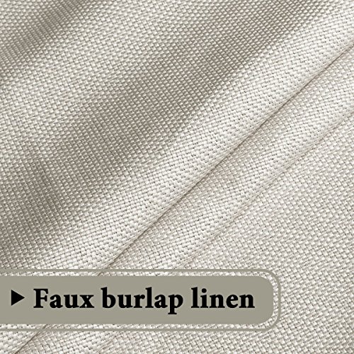 H.VERSAILTEX Wide Blackout Room Darkening Rich Quality of Textured Linen Patio Door Curtains Home Fashion Window Panel Drapes with 16 Grommets - Ivory - 100 inch Wide by 96 inch Long