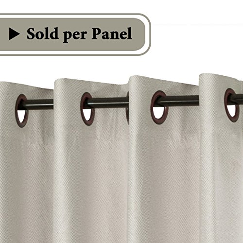 H.VERSAILTEX Wide Blackout Room Darkening Rich Quality of Textured Linen Patio Door Curtains Home Fashion Window Panel Drapes with 16 Grommets - Ivory - 100 inch Wide by 96 inch Long