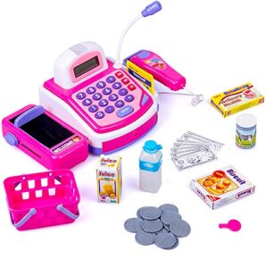 ciftoys cashier toy cash register playset | pretend play set for kids | colorful children’s supermarket checkout toy with microphone & sounds | ideal gift for toddlers & pre-schoolers