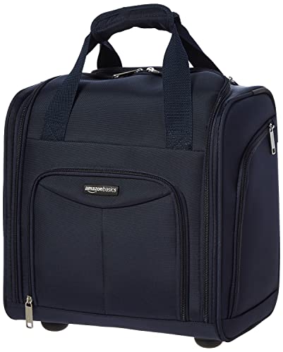 Amazon Basics Underseat Carry-On Rolling Travel Luggage Bag, 14 Inches, Navy Blue