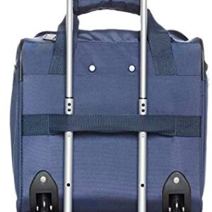 Amazon Basics Underseat Carry-On Rolling Travel Luggage Bag, 14 Inches, Navy Blue