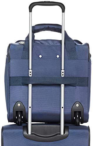 Amazon Basics Underseat Carry-On Rolling Travel Luggage Bag, 14 Inches, Navy Blue