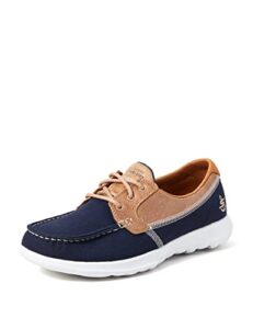 skechers women's go walk lite-15430 boat shoe,navy,10 m us