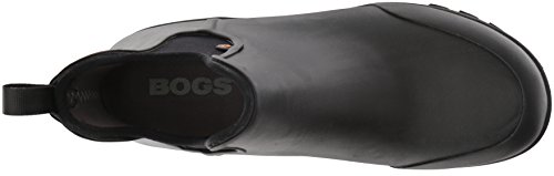 Bogs Men's Sauvie Slip On Low Height Chukka Waterproof Rain Boot, Black, 12