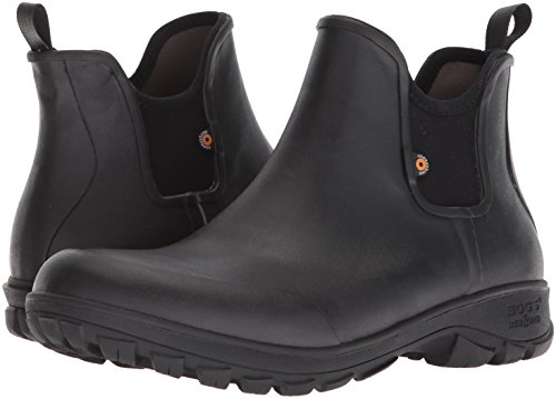 Bogs Men's Sauvie Slip On Low Height Chukka Waterproof Rain Boot, Black, 12