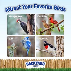 Backyard Seeds Woodpecker Shelled Peanuts Mixed Bird Seed with Sunflower Chips, Pumpkins, Raisins (5 Pounds)