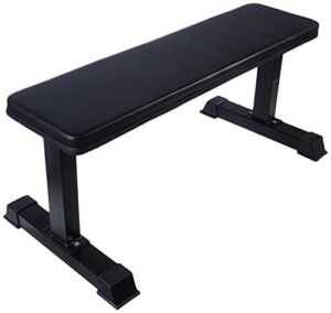 amazon basics flat weight workout exercise bench, black