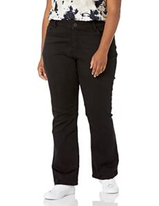 riders by lee indigo womens plus size stretch no gap waist bootcut jeans, soft black, 18 us