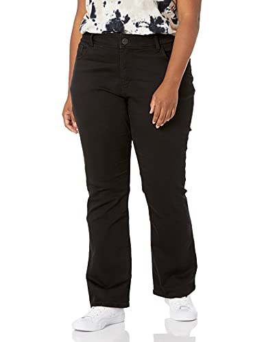 Riders by Lee Indigo womens Plus Size Stretch No Gap Waist Bootcut Jeans, Soft Black, 18 US