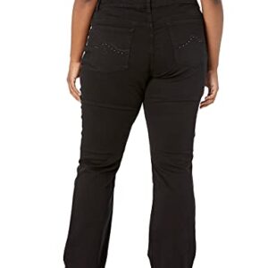 Riders by Lee Indigo womens Plus Size Stretch No Gap Waist Bootcut Jeans, Soft Black, 18 US