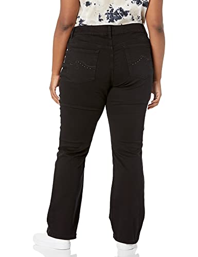 Riders by Lee Indigo womens Plus Size Stretch No Gap Waist Bootcut Jeans, Soft Black, 18 US