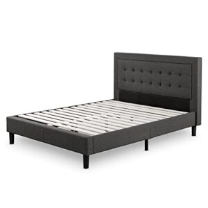 zinus dachelle upholstered platform bed frame / mattress foundation / wood slat support / no box spring needed / easy assembly, full