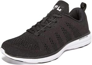 apl: athletic propulsion labs men's techloom pro running sneakers, black/white/black, 10.5 medium us