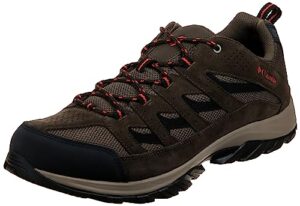 columbia mens crestwood hiking shoe, camo brown/heatwave, 12 wide us