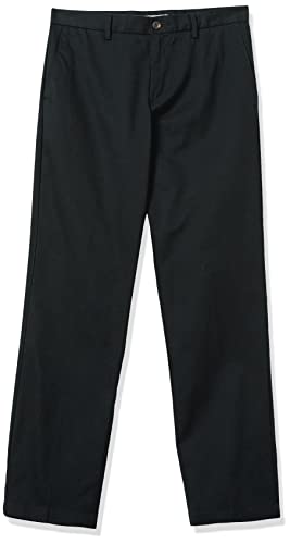 Amazon Essentials Men's Classic-Fit Wrinkle-Resistant Flat-Front Chino Pant (Available in Big & Tall), Black, 32W x 30L