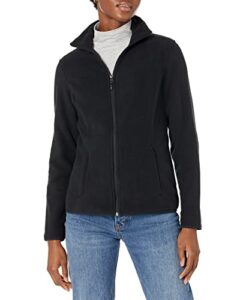 amazon essentials women's classic-fit full-zip polar soft fleece jacket (available in plus size), black, small