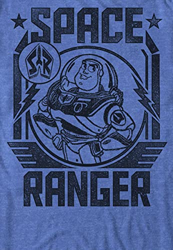 Disney Men's Toy Story Buzz Lightyear Space Ranger Graphic T-Shirt, Royal Heather, Medium