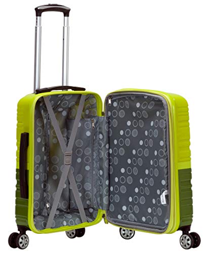 Rockland Melbourne Hardside Expandable Spinner Wheel Luggage, Two Tone Green, Carry-On 20-Inch