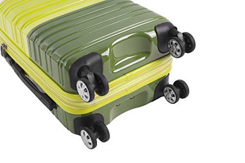 Rockland Melbourne Hardside Expandable Spinner Wheel Luggage, Two Tone Green, Carry-On 20-Inch