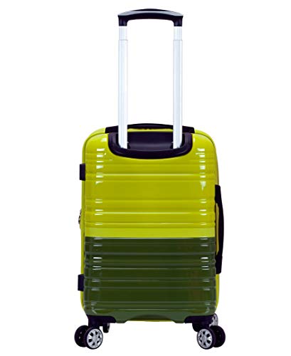 Rockland Melbourne Hardside Expandable Spinner Wheel Luggage, Two Tone Green, Carry-On 20-Inch