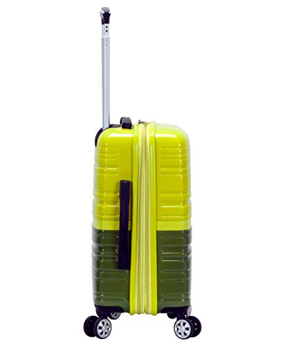 Rockland Melbourne Hardside Expandable Spinner Wheel Luggage, Two Tone Green, Carry-On 20-Inch