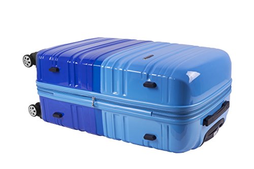 Rockland Melbourne Hardside Expandable Spinner Wheel Luggage, Two Tone Blue, 2-Piece Set (20/28)