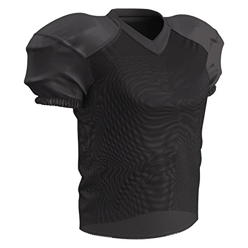 Champro Boys' Time Out Youth Stretch Football Practice Jersey, Black, Medium