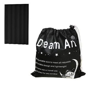 dream art anywhere portable blackout curtain/adjustable blackout shades/temporary blackout blinds with suction cups for nursery,children kids bedroom or travel use,black,1 pc w51xl71inch(130x180cm)