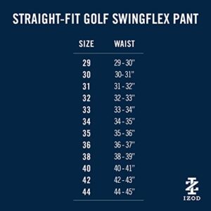 IZOD Men's Golf Swingflex Straight-Fit Flat-Front Pants, black, 38W X 30L