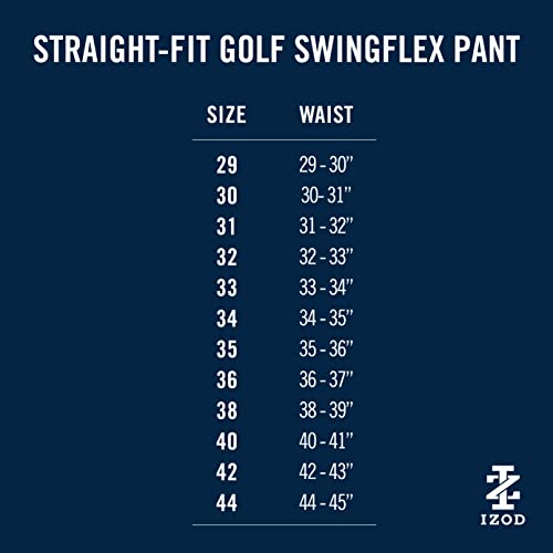 IZOD Men's Golf Swingflex Straight-Fit Flat-Front Pants, black, 38W X 30L