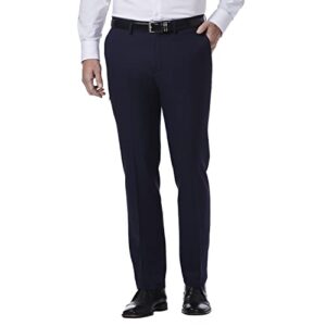 kenneth cole reaction mens techni-cole mini check modern fit flat front dress pants, blue, 36w x 32l us