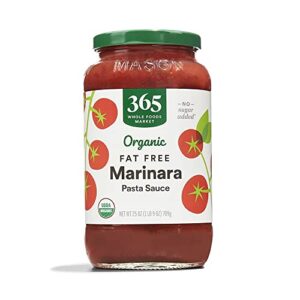 365 by whole foods market, organic fat free marinara pasta sauce, 25 ounce