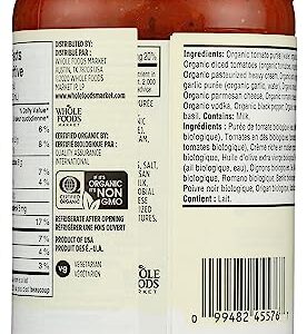 365 by Whole Foods Market, Organic Creamy Vodka Pasta Sauce, 25 Ounce